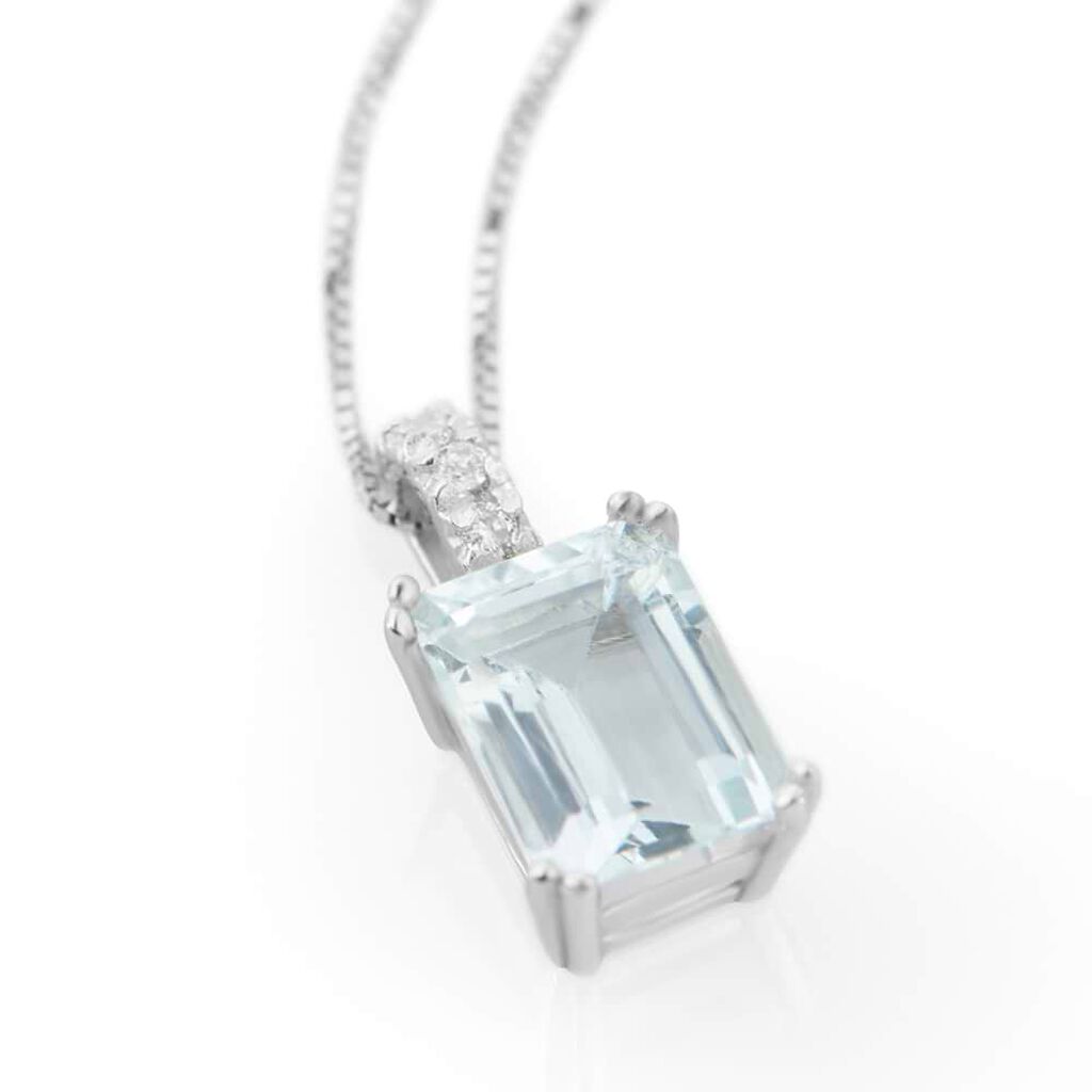 Collana Acquamarina Oro Bianco Acquamarina Diamante - 1686191 • Stroili