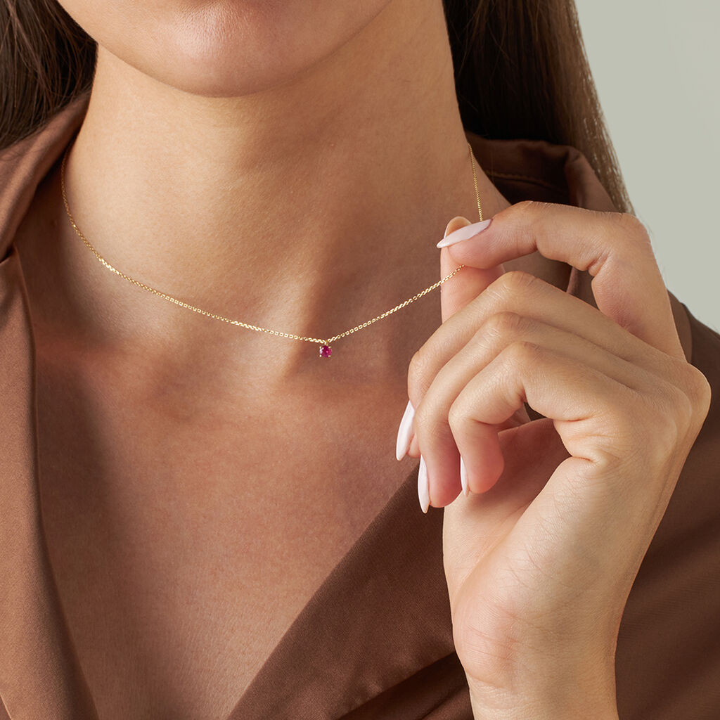 Collana Punto Luce Charlotte Oro Giallo Rubino - 1426984 • Stroili