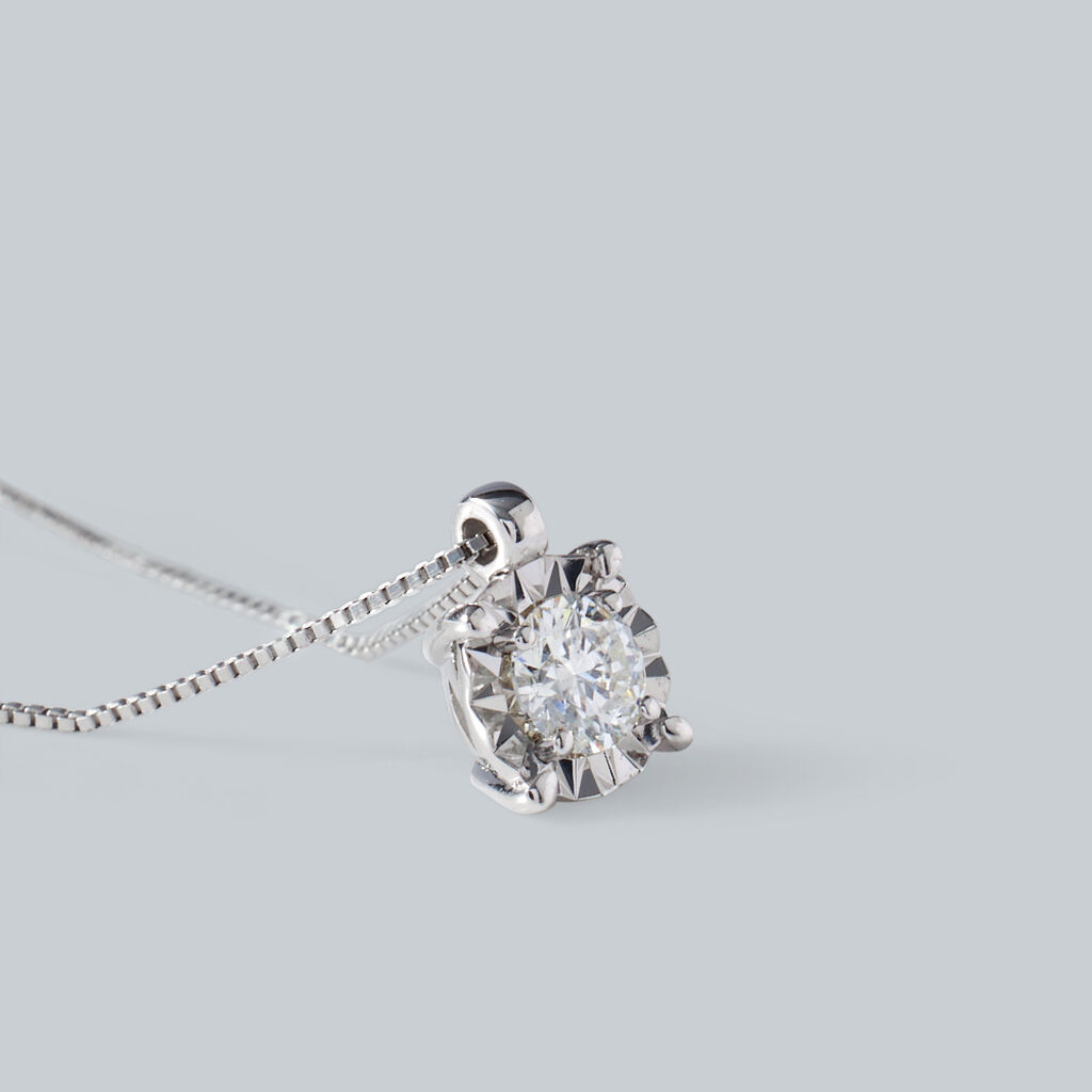 Collana Punto Luce Diamotion Oro Bianco Diamante - 1682905 • Stroili