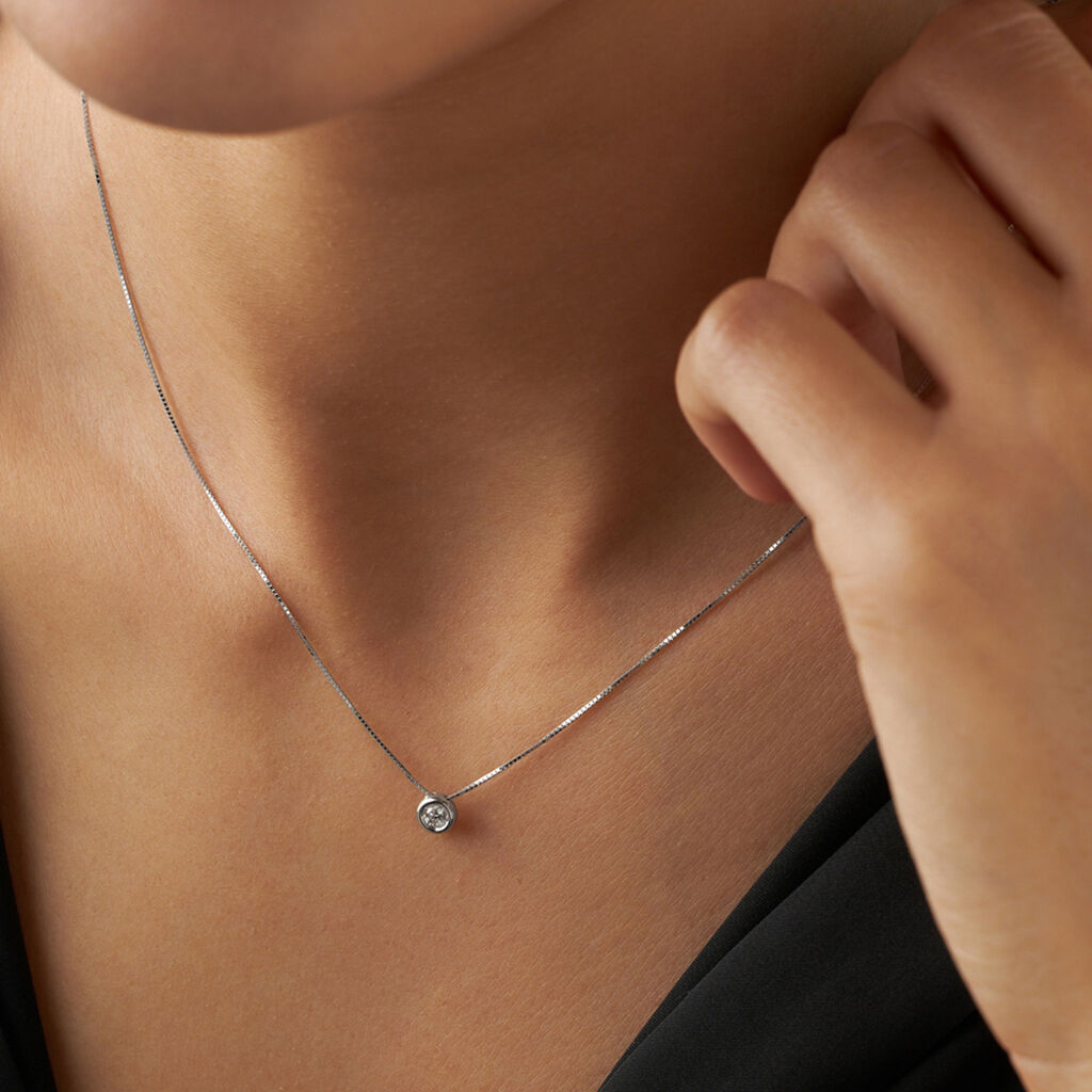 Collana Punto Luce Firmamenti Oro Bianco Diamante - 1680318 • Stroili