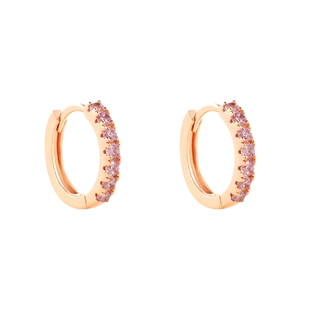 Orecchini A Cerchio Silver Rainbow Argento Rosa Cubic Zirconia ...