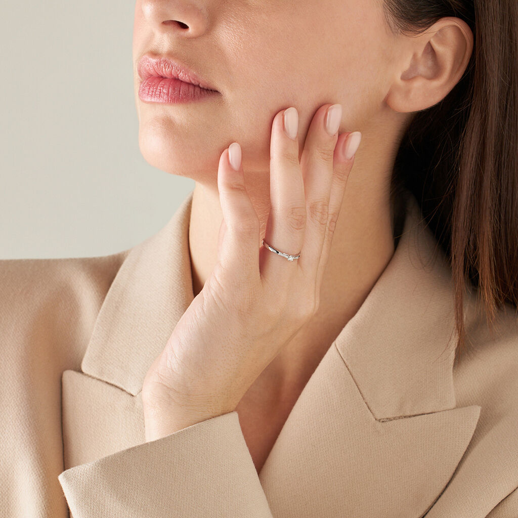 Anello Solitario Grace Oro Bianco Diamante - 1425690 • Stroili