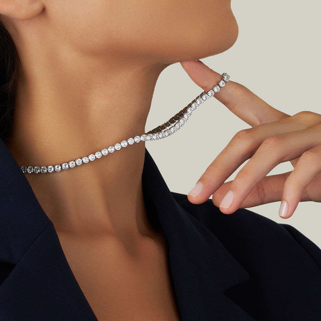 Collana Tennis Romantic Shine Metallo Cristallo - 1683804 • Stroili