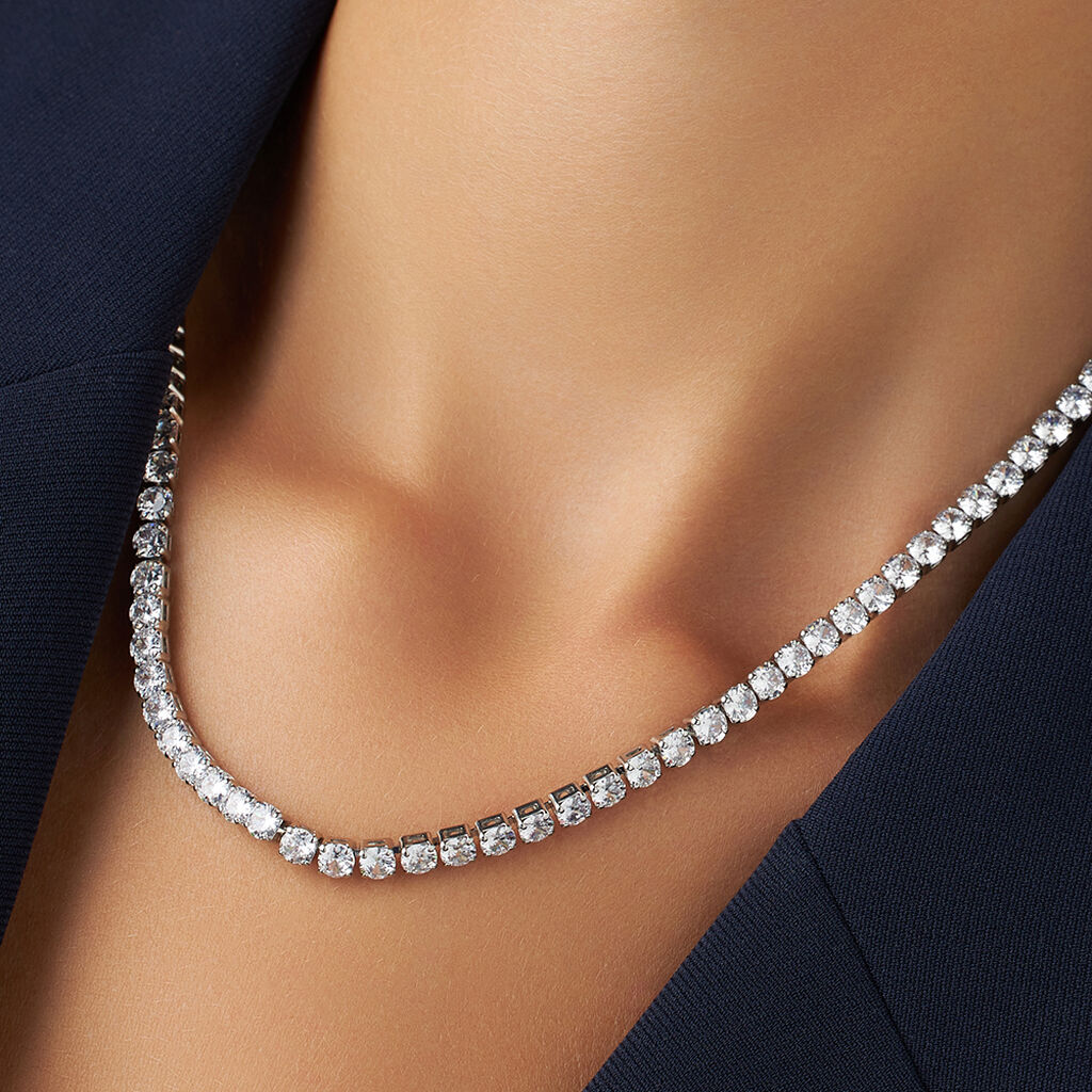 Collana Tennis Romantic Shine Metallo Cristallo - 1683804 • Stroili