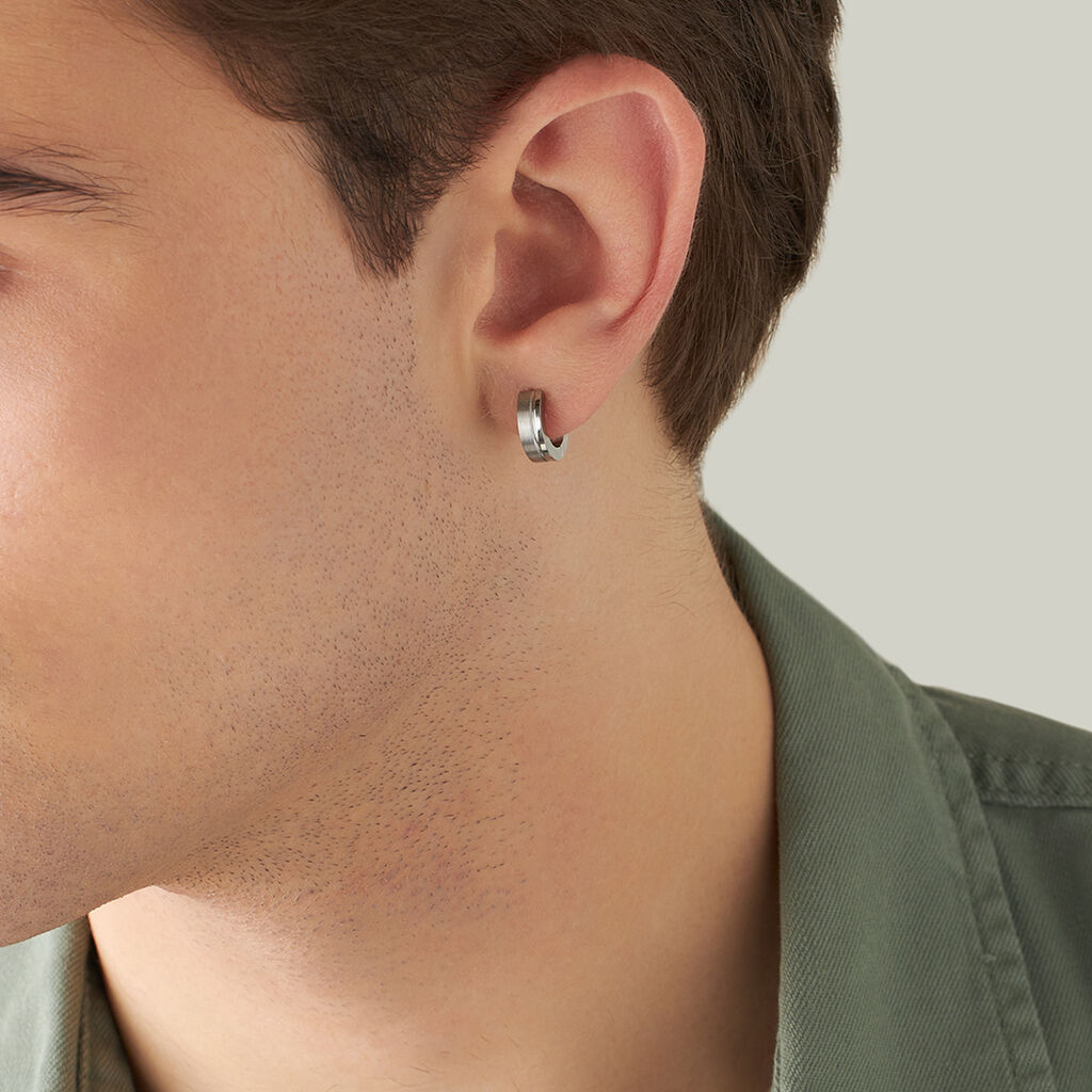 Mono Orecchino A Cerchio Man Code Acciaio - 1666572 • Stroili