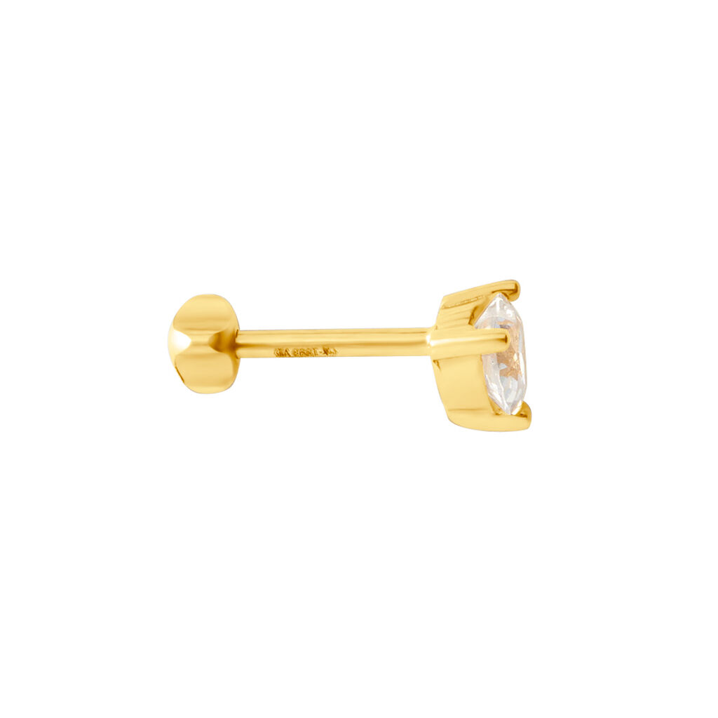 Piercing Orecchio Tragus Helix Conch Bon Ton Oro Giallo Cubic Zirconia ...