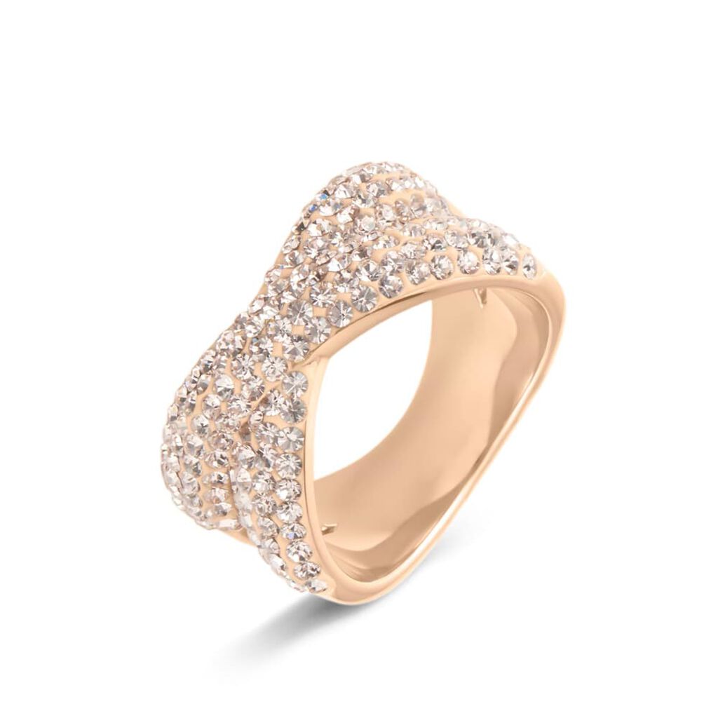 Anello Fantasia Lady Phantasya Acciaio Rosato e Cristalli - 1670557 ...