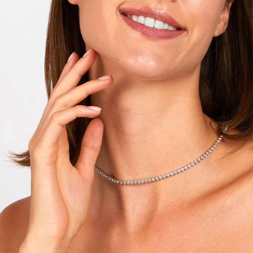 Collana Tennis Romantic Shine Metallo Rosa Cristallo - 1663930 • Stroili