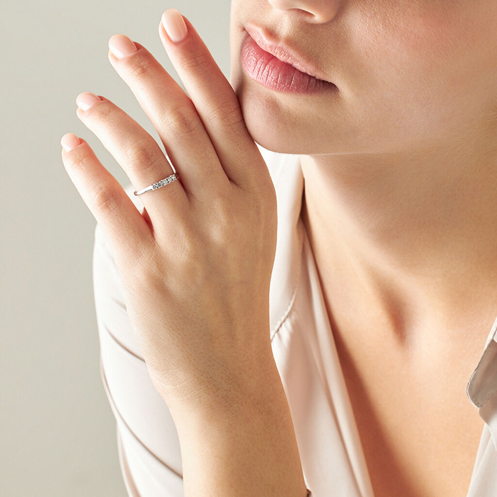 Anello Riviere Grace Oro Bianco Diamante - 1425963 • Stroili