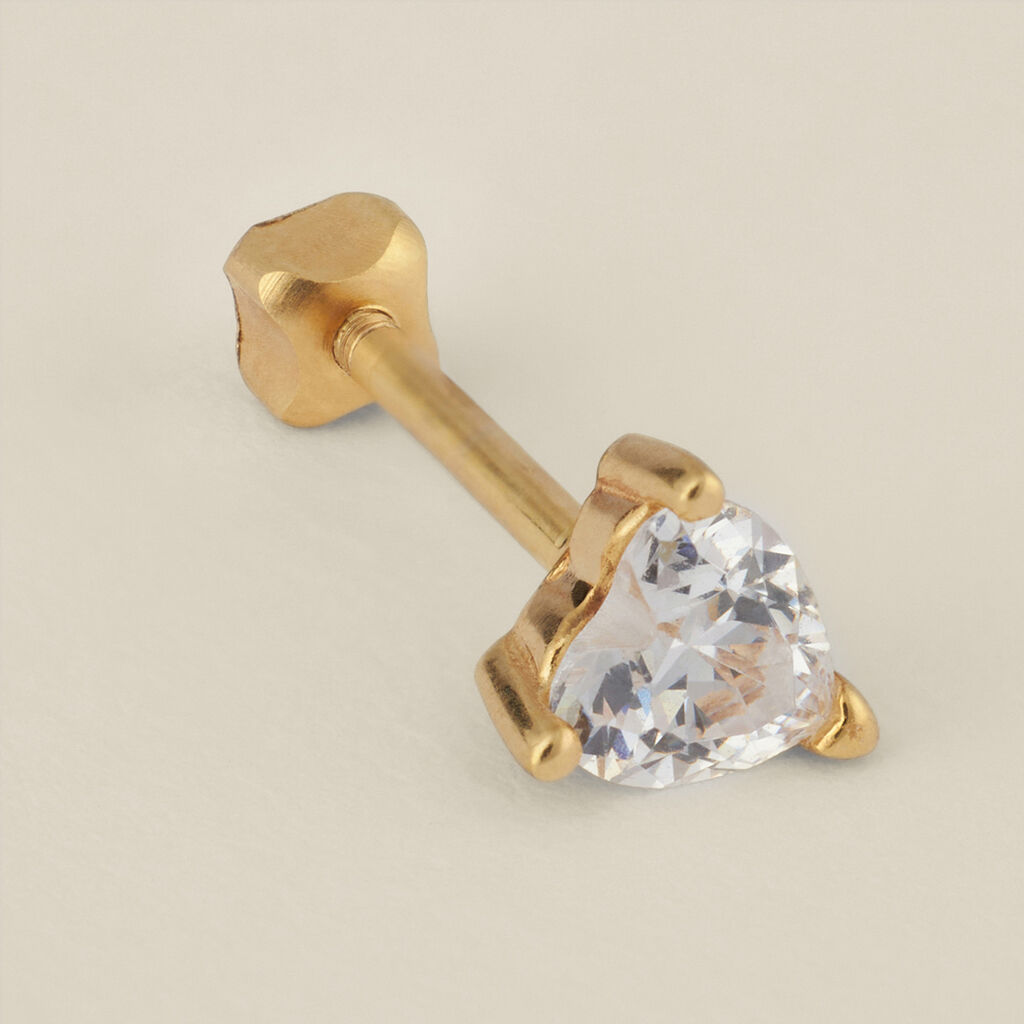 Piercing Orecchio Tragus Helix Conch Bon Ton Oro Giallo Cubic Zirconia ...