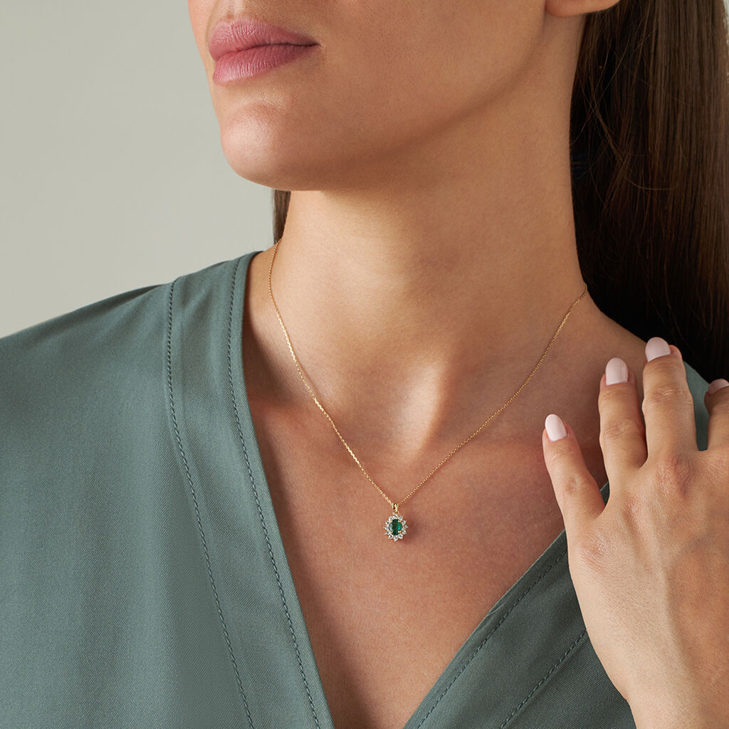 Collana Charlotte Oro Giallo Smeraldo Diamante - 1426970 • Stroili