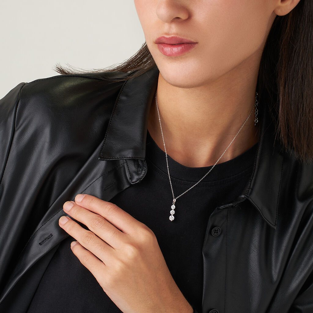 Collana Trilogy Silver Elegance Argento Rodiato Cubic Zirconia - 1514024 • Stroili