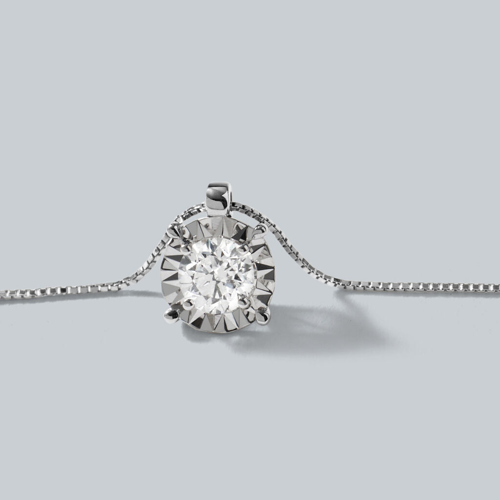 Collana Punto Luce Diamotion Oro Bianco Diamante - 1670220 • Stroili