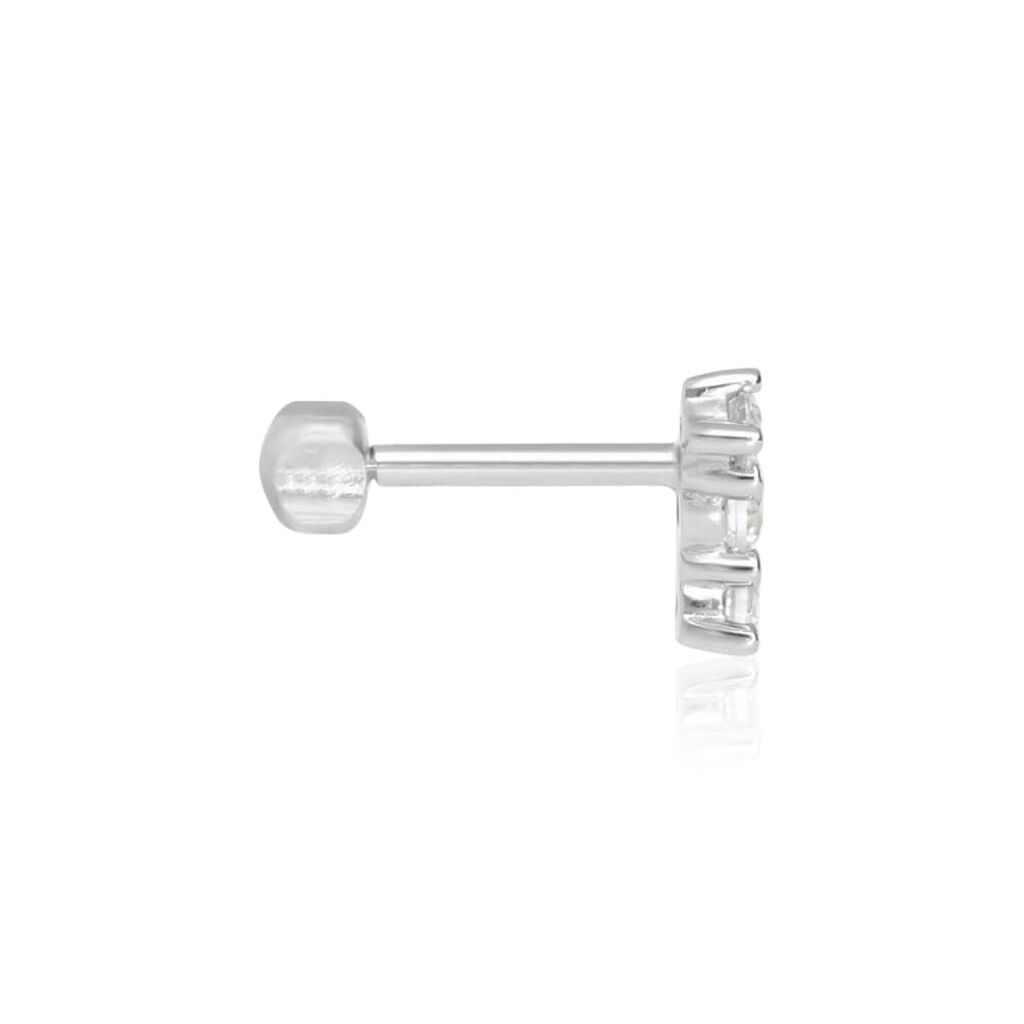 Piercing Orecchio Tragus Helix Conch Bon Ton Oro Bianco Cubic Zirconia ...