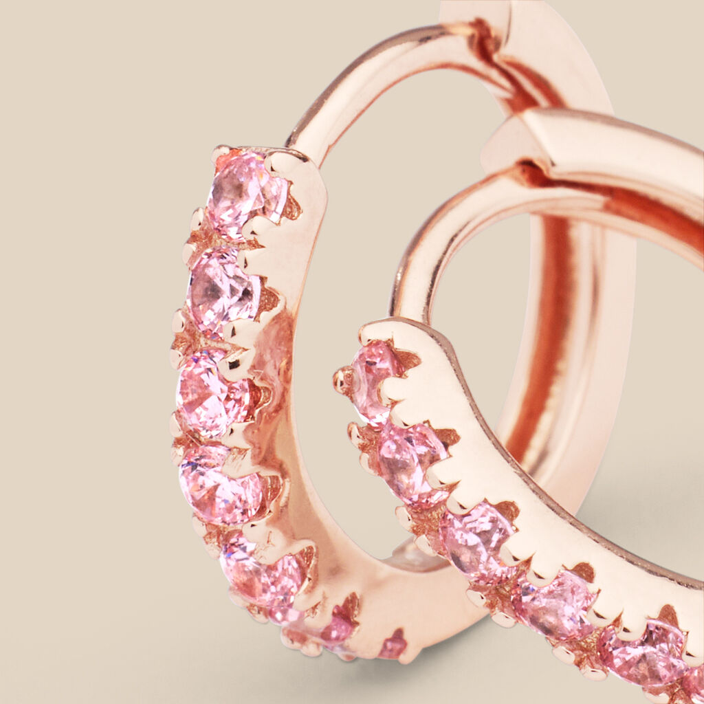 Orecchini A Cerchio Silver Rainbow Argento Rosa Cubic Zirconia ...